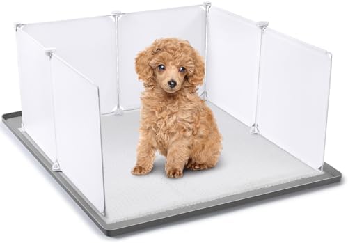 24" x 24" Dog Litter Box with High Walls Silicone Pee Pad Holder Tray ...