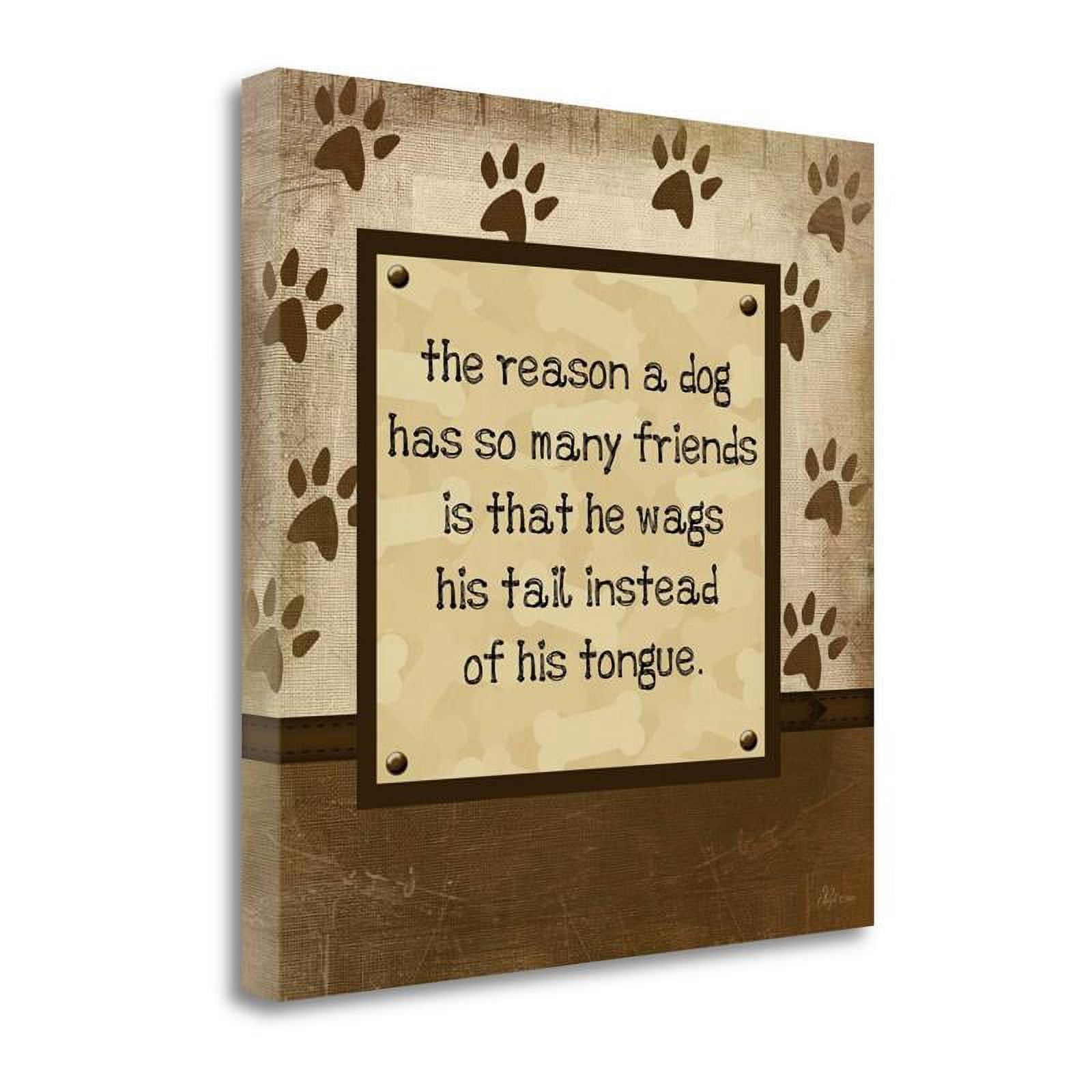 24" x 24" Dog Wags Tail By Jennifer Pugh - Print on Canvas Fabric Multi ...