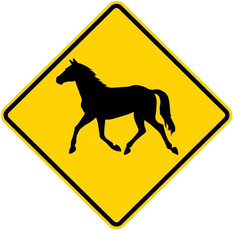 24 x 24 Horse Crossing Sign - Genuine Equine Crossing Symbol - 3M High ...