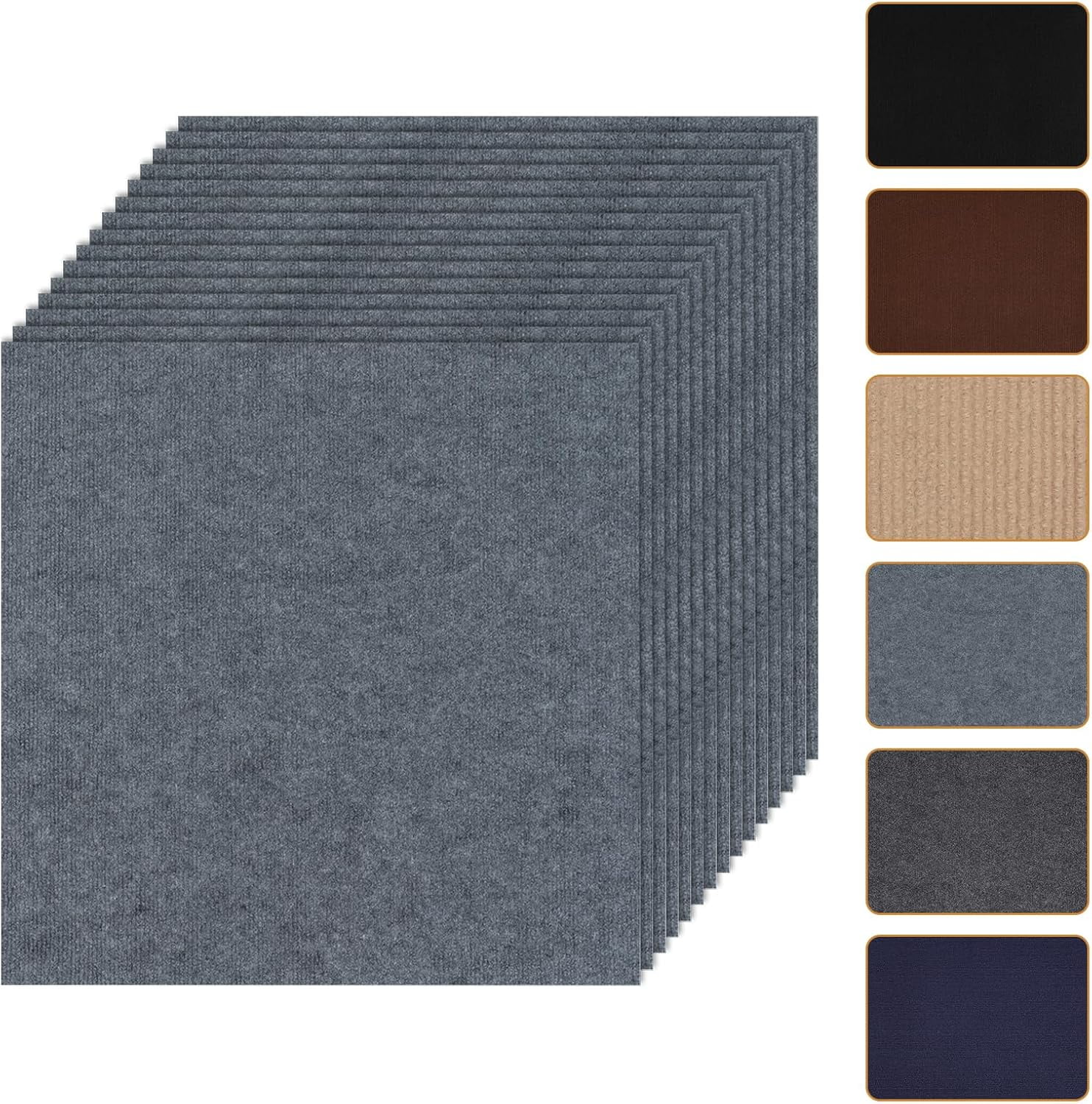 24" x 24" Peel and Stick Carpet Tile, 15 Pcs Self Adhesive Carpet Floor ...