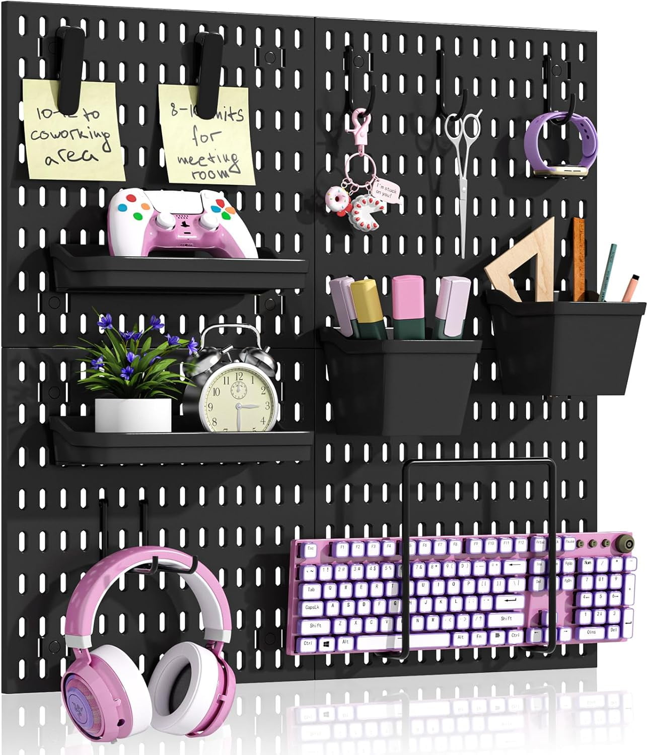 24" x 24" Pegboard Combination Kit,Wall Mounted Storage Set with 4 ...