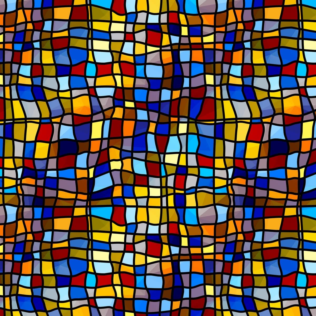 24 x 24 Symphony Stained Glass Pattern Window Film Static Cling Film UV ...