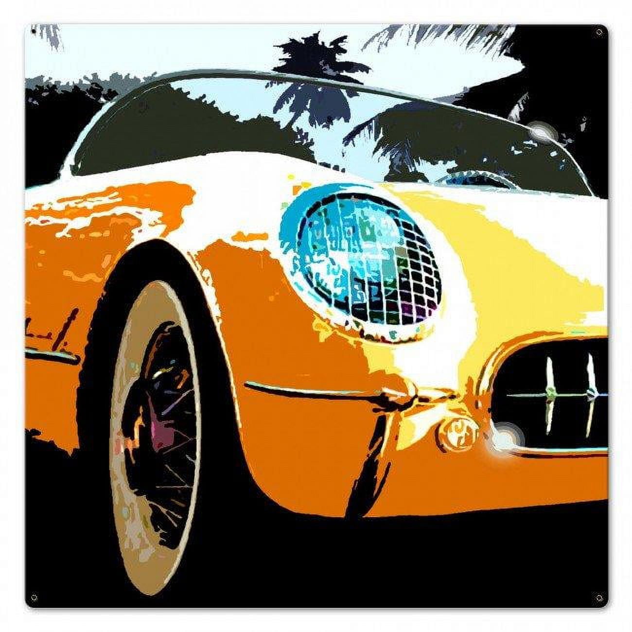 24 x 24 in. Noah Bay Corvette Square Yellow Sign - Walmart.com