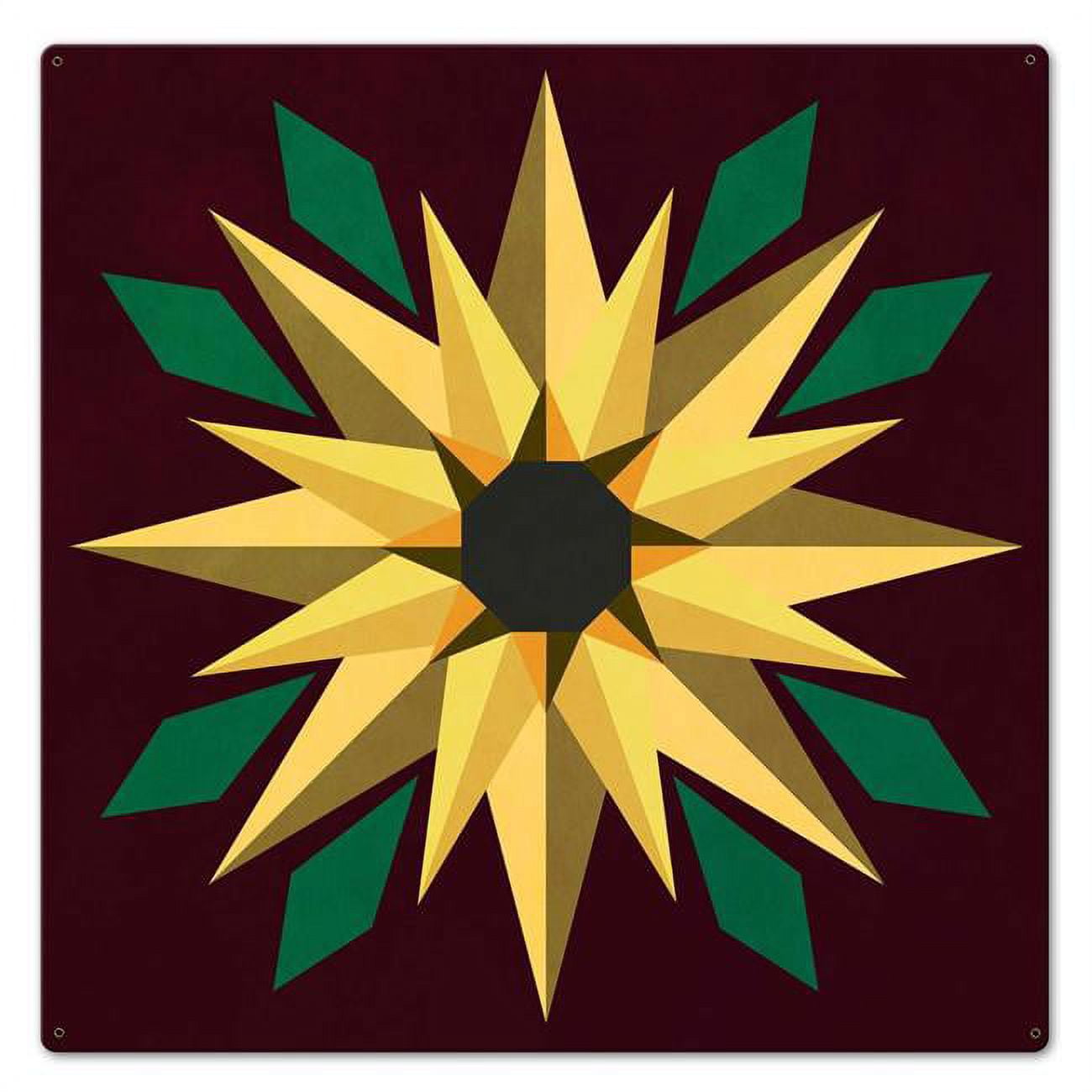 24 x 24 in. Sunflower Burgundy Background Vintage Metal Sign - Walmart.com