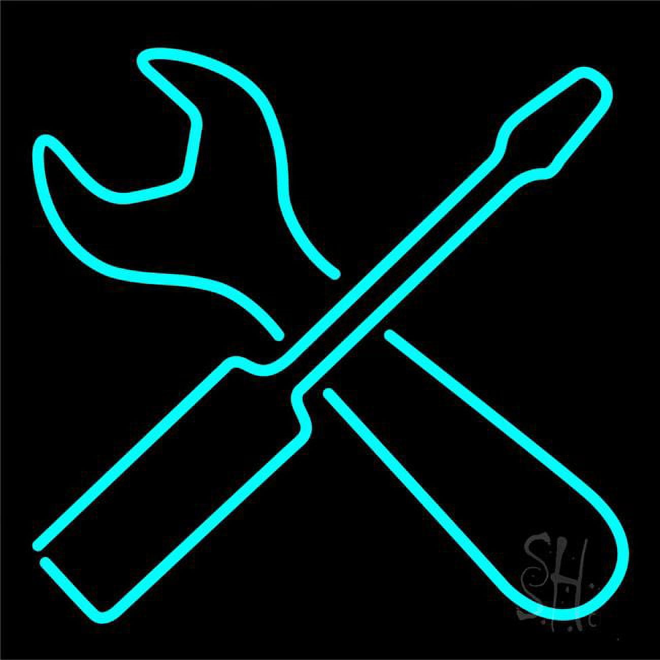 24 x 24 in. Tools Neon Sign - Turquoise - Walmart.com