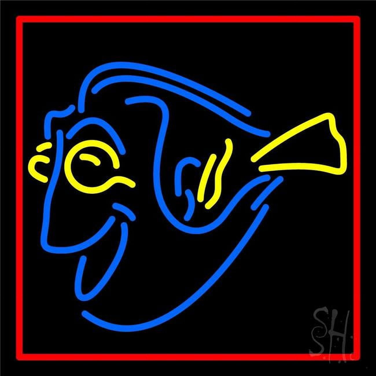 24 x 24 in. Yellow Blue Fish Neon Sign - Blue, Red & Yellow - Walmart.com