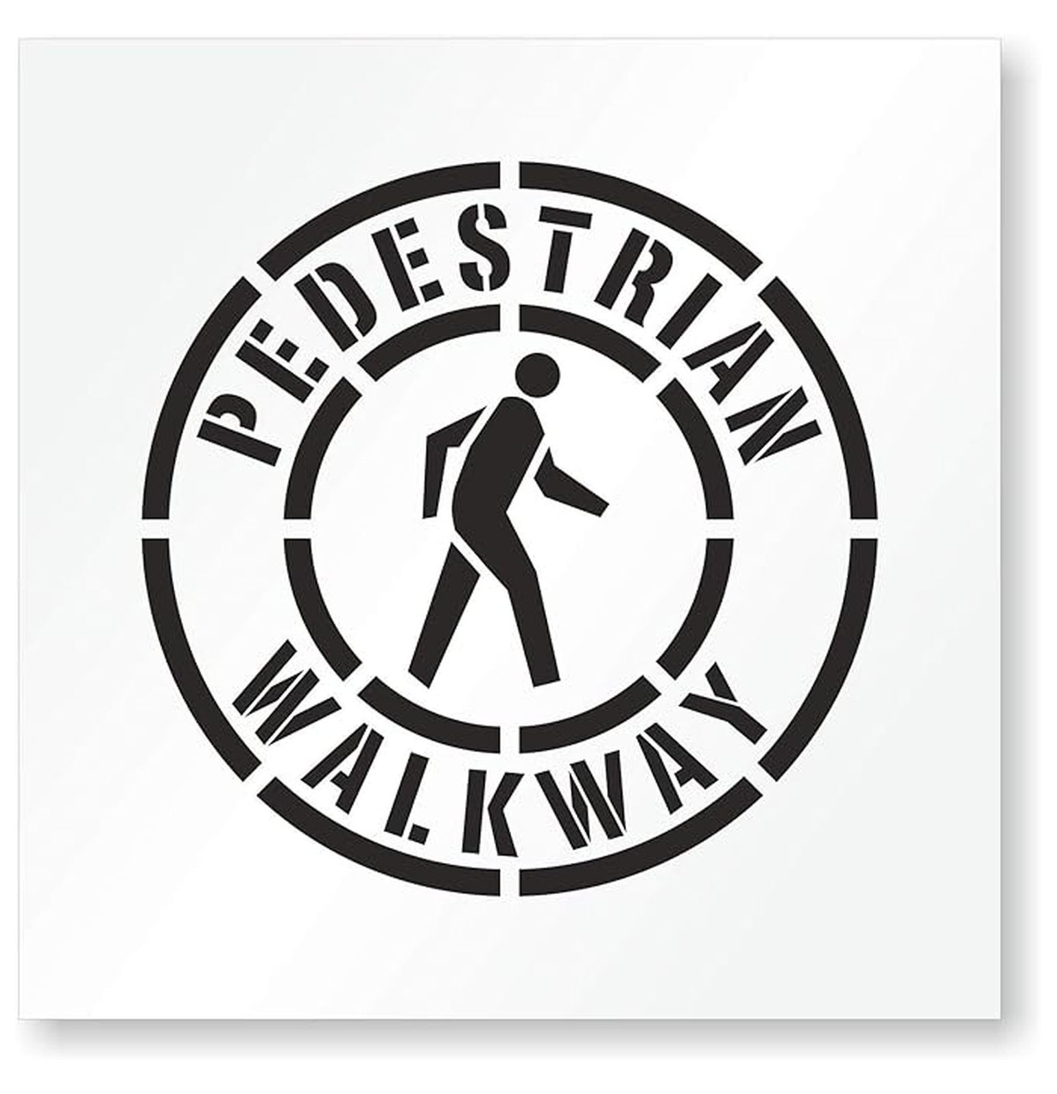 24 x 24 inches Pedestrian Walkway Reusable Stencil with Symbol in 18 ...