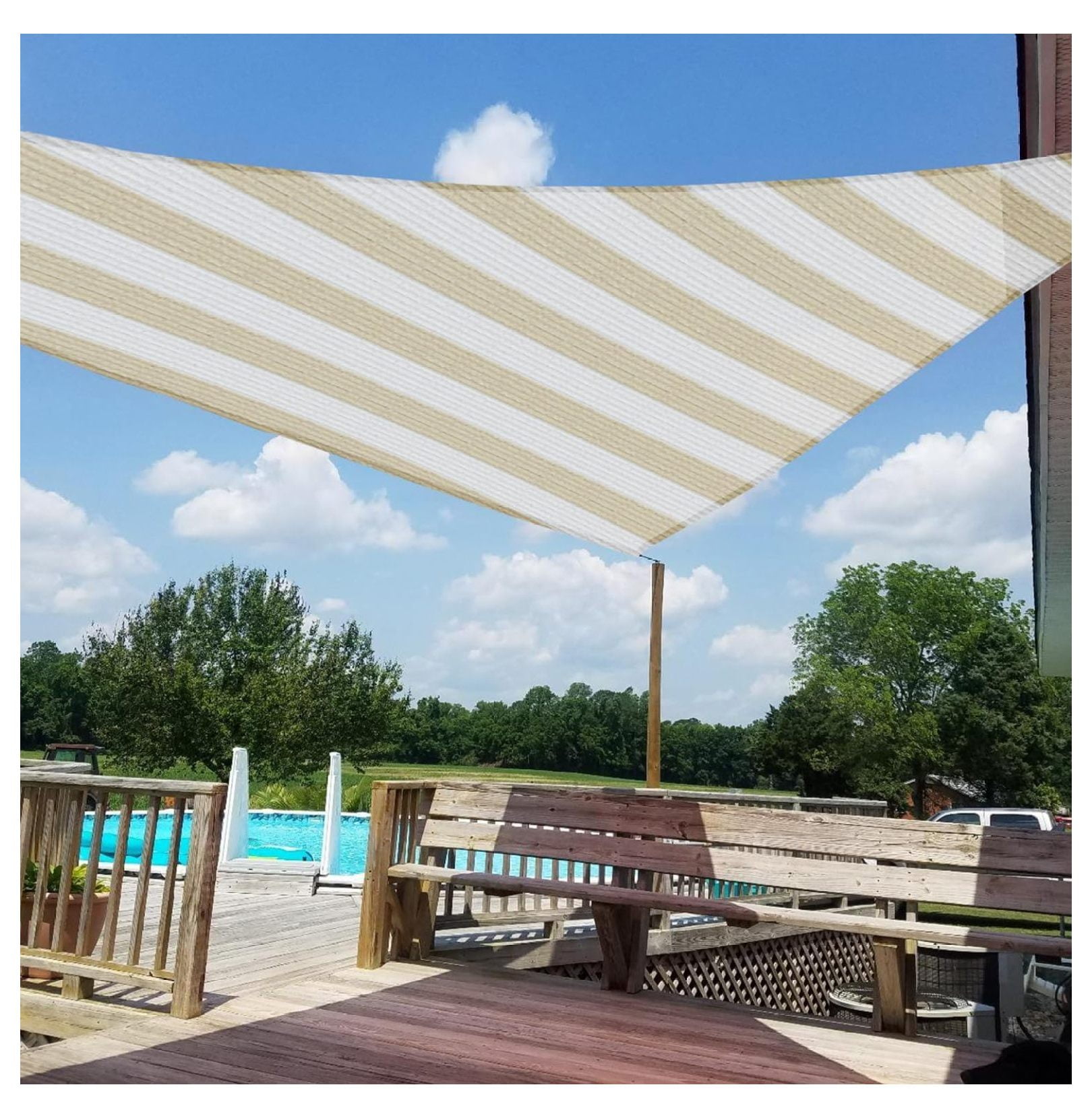 24' x 24' x 24' Sun Shade Sail Triangle Outdoor Canopy Cover UV Block ...