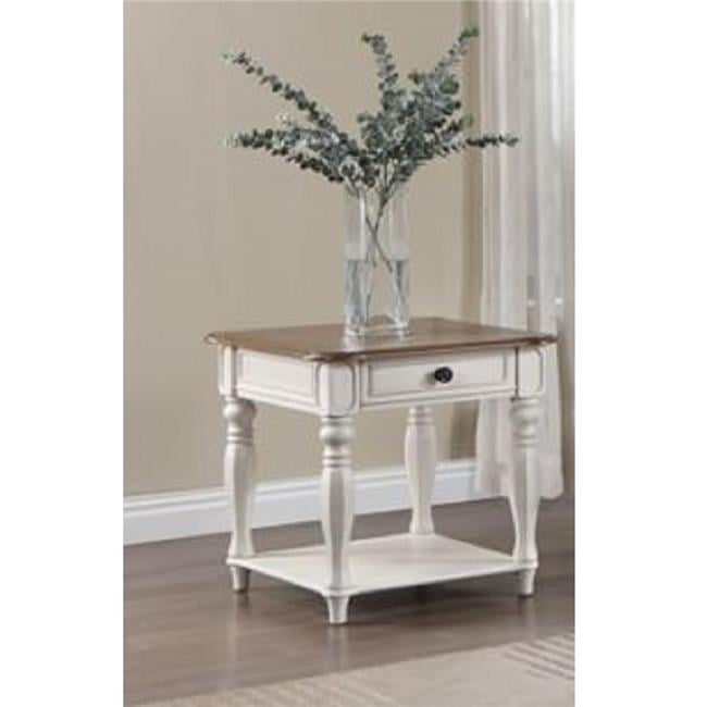 24 x 24 x 26 in. Florian End Table, Oak & Antique White - Walmart.com