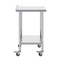 24 x 24 x 40 Inch Stainless Steel Work Table with Casters, Commercial ...