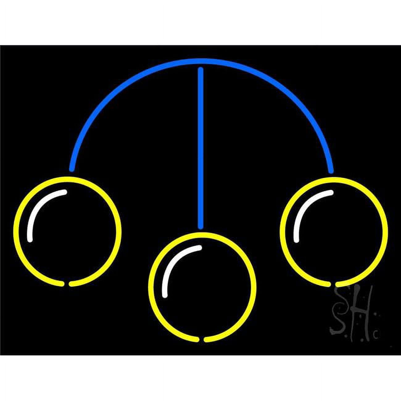 24 x 31 in. Blue Yellow Pawn Shop Logo Neon Sign - Blue, Yellow & White ...