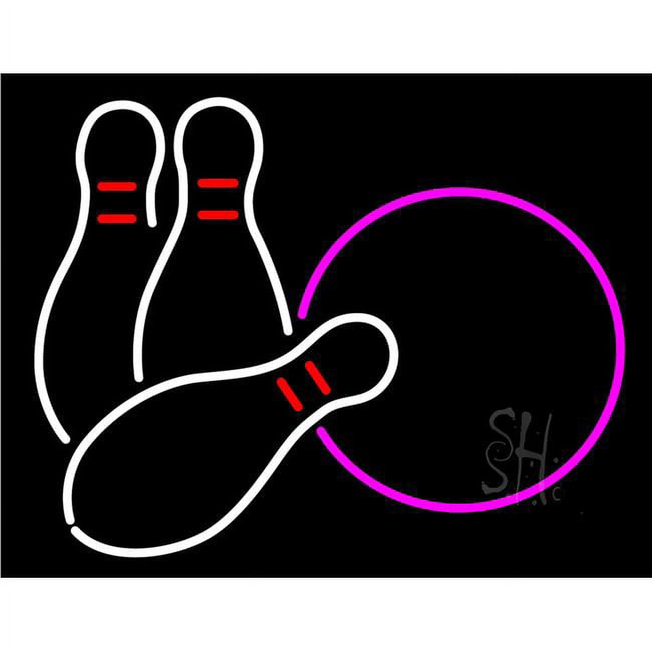 24 x 31 in. Bowling Pins & Ball Neon Sign - Red, Pink & White - Walmart.com