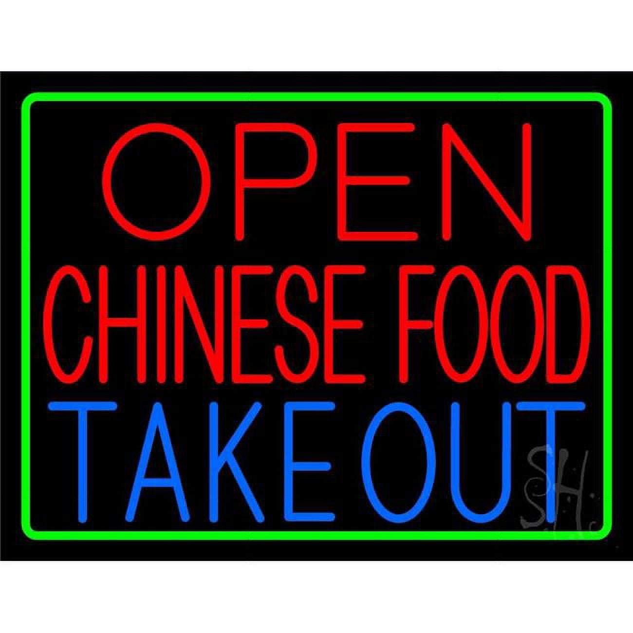 24 x 31 in. Open Chinese Food Take Out Neon Sign - Red, Blue & Green ...