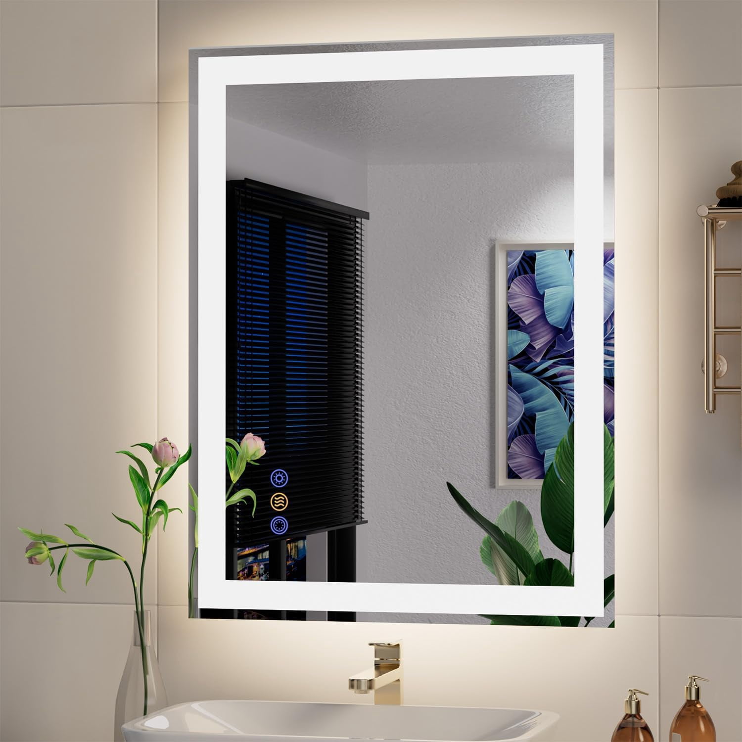 24"x 32" LED Mirror for Bathroom, Front and Backlit Controlled ...