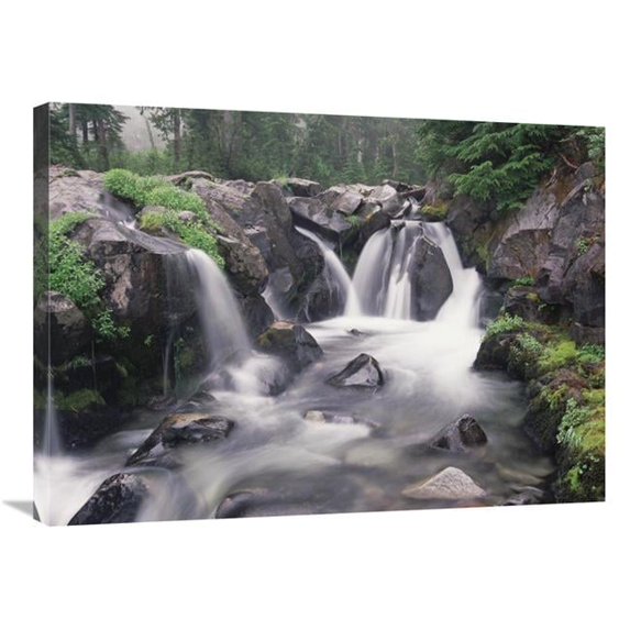 24 x 32 in. Paradise River Cascade, Mt Rainier National Park ...