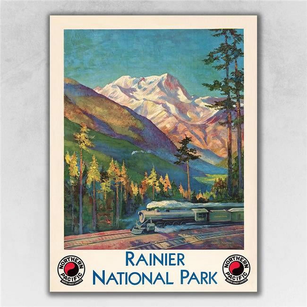 24 x 32 in. Rainier National Park C1920s Vintage Travel Poster Wall Art ...