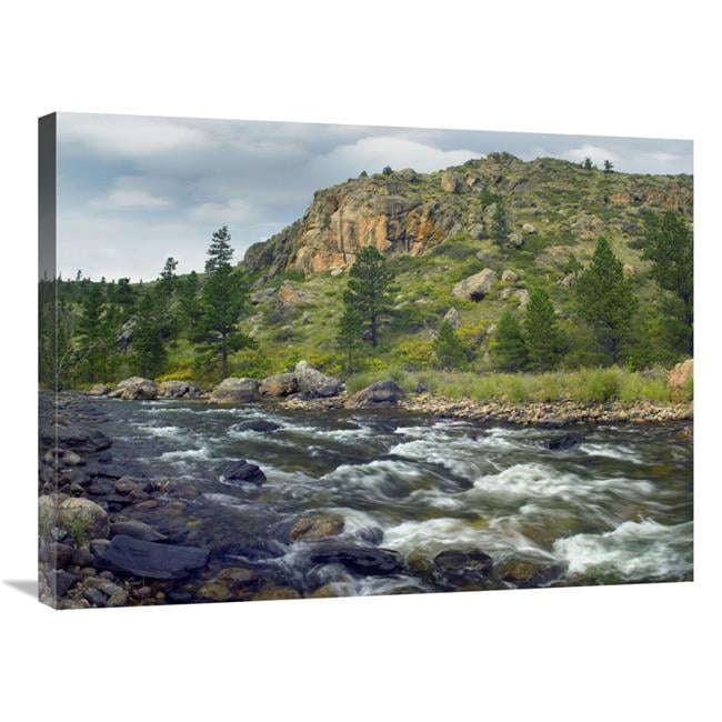 24 x 32 in. Rapids with Cliffs Above Cache La Poudre River, Colorado ...