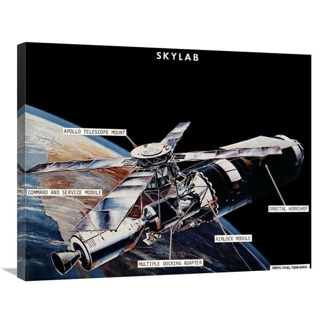 24 x 32 in. Skylab Components - Conceptual Drawing, 1974 Art Print ...