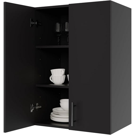 24 x 33 Inch Wall Cabinet set of 3, Kitchen Wall Mounted Wooden Storage ...