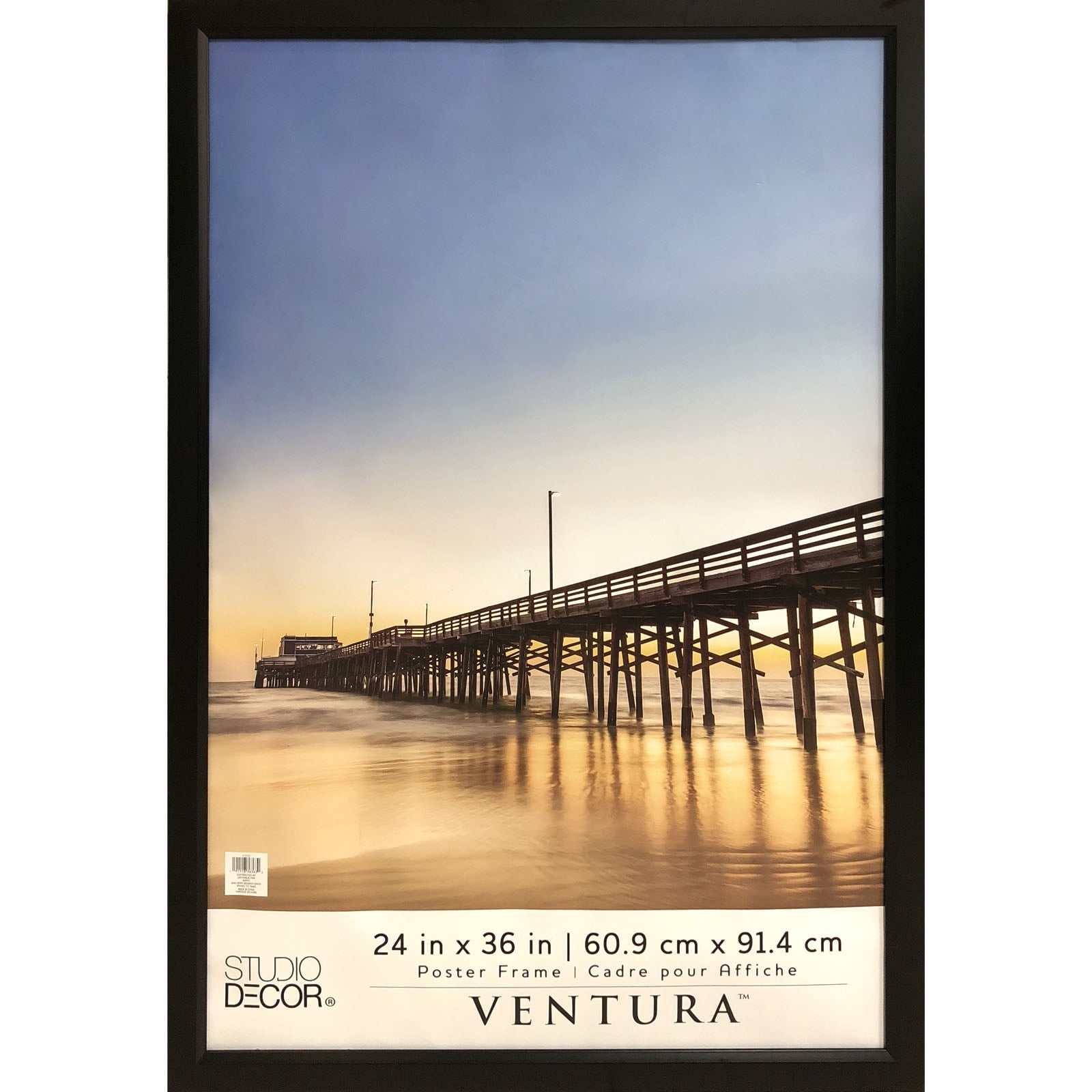 24" x 36" Black Ventura Poster Picture Frame by Studio Décor - Includes Pre-attached Hanging ...
