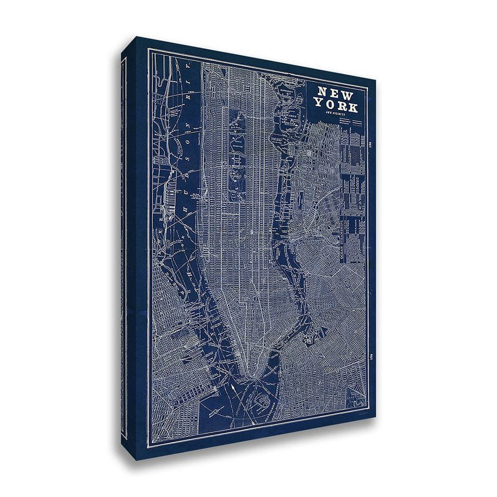 24" x 36" Blueprint Map New York by Sue Schlabach - on Canvas Fabric ...