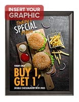 24 x 36 Front Loading Poster Frame for Wall Mount Use, Hinged Snap Open ...