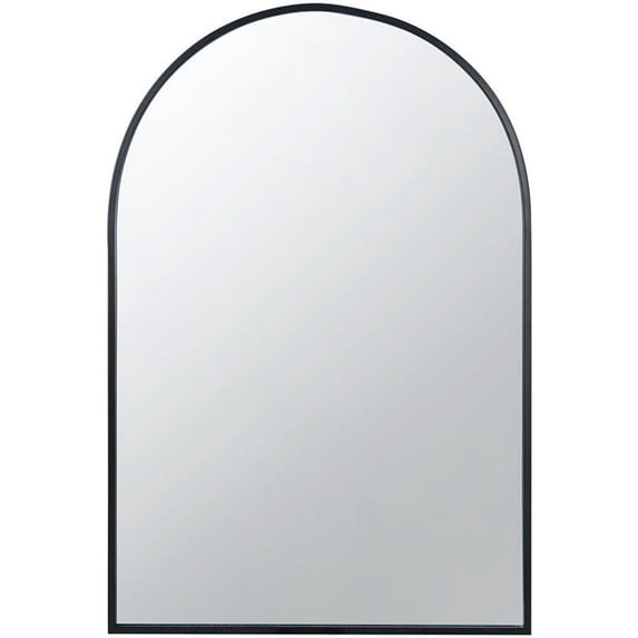 24” x 36” Large Arched Accent Mirror with Black Metal Frame for ...