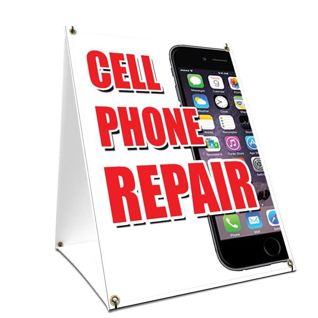 24 x 36 in. A-Frame Sidewalk Cell Phone Repair Sign with Graphics On ...