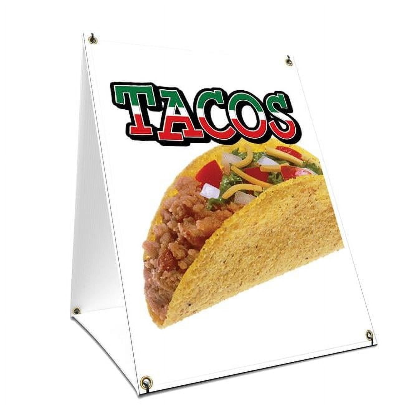 24 x 36 in. A-Frame Sidewalk Tacos Sign with Graphics On Each Side ...