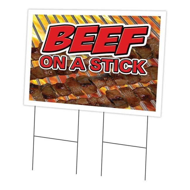 24 x 36 in. Beef on A Stick Yard Sign & Stake - Walmart.com