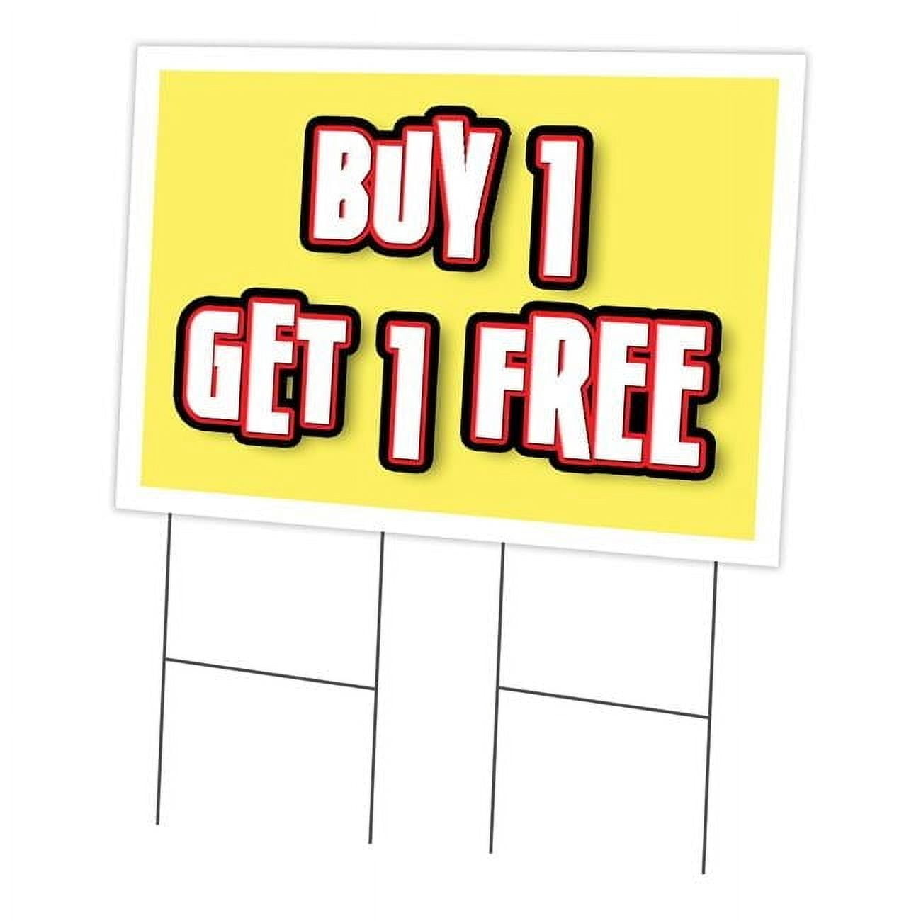 24 x 36 in. Buy 1 Get 1 Free Yard Sign & Stake - Walmart.com