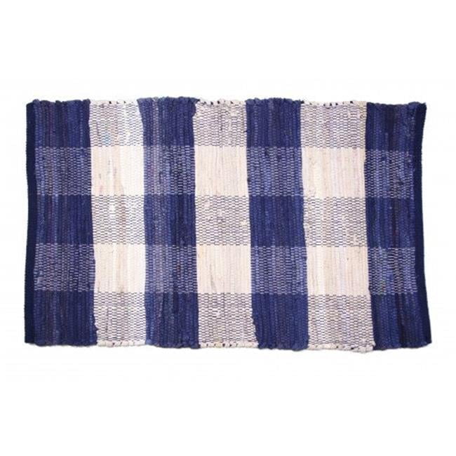 24 x 36 in. Chindi Rug, Blue Check - Walmart.com