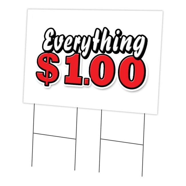 24 x 36 in. Everything 1 Dollar Yard Sign & Stake - Walmart.com