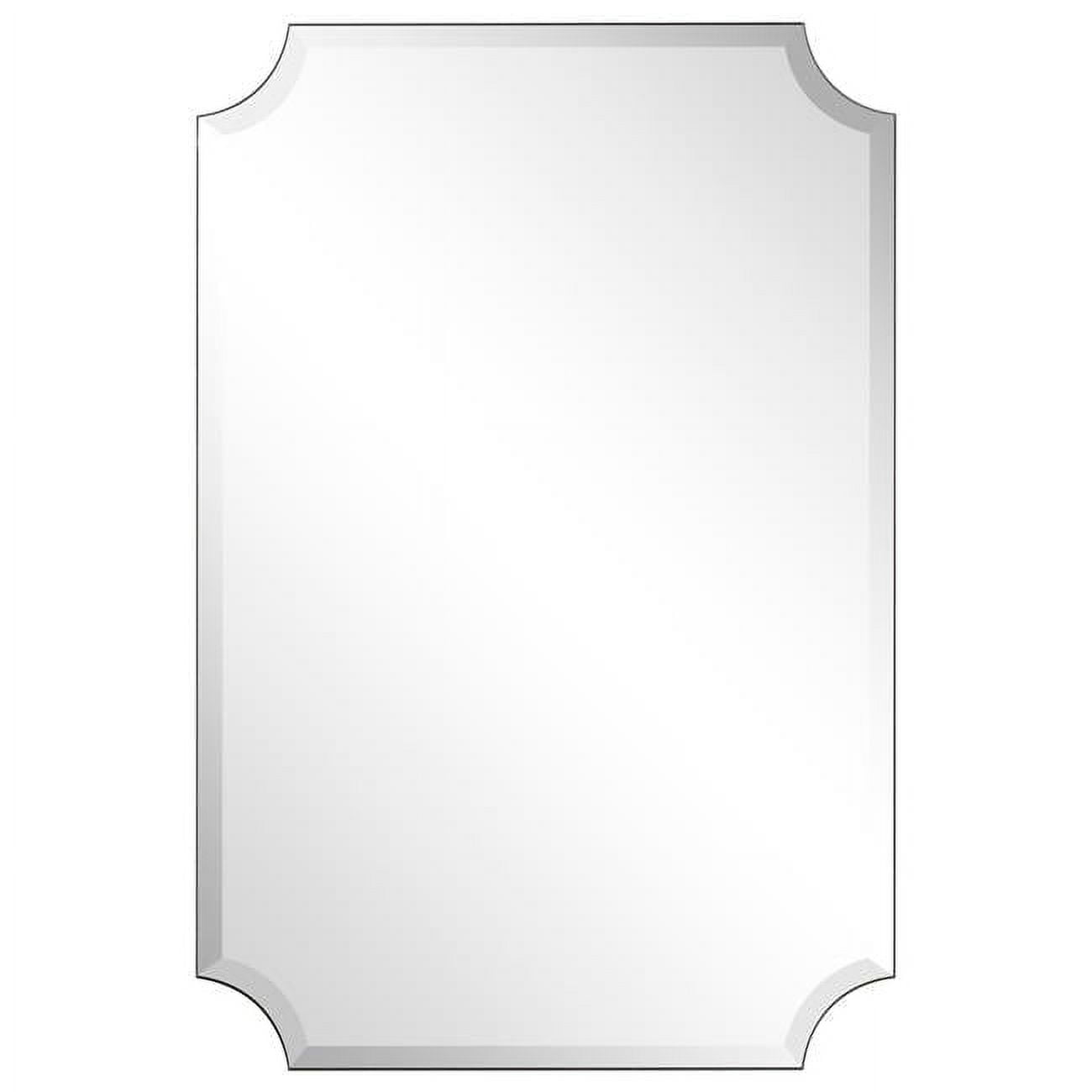 24 x 36 in. Modern Large Elegant Frameless Rectangle Scalloped Beveled ...
