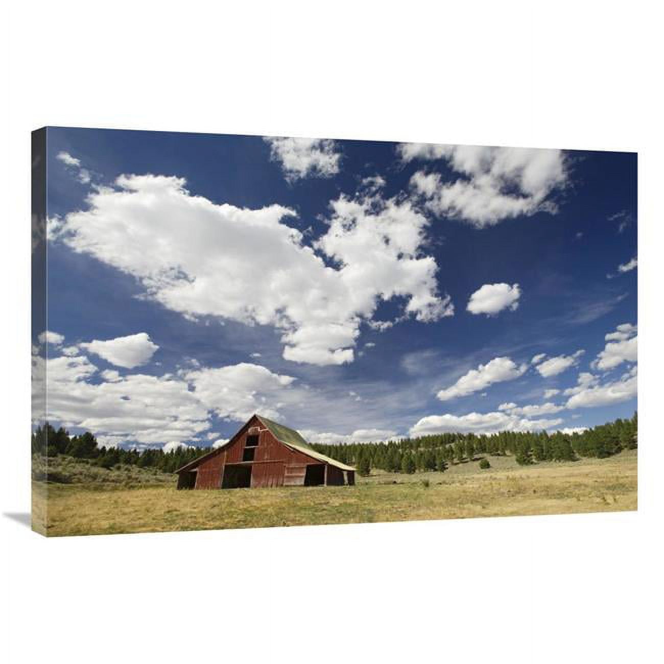 24 x 36 in. Old Red Barn in Pastoral Landscape, Oregon Art Print ...