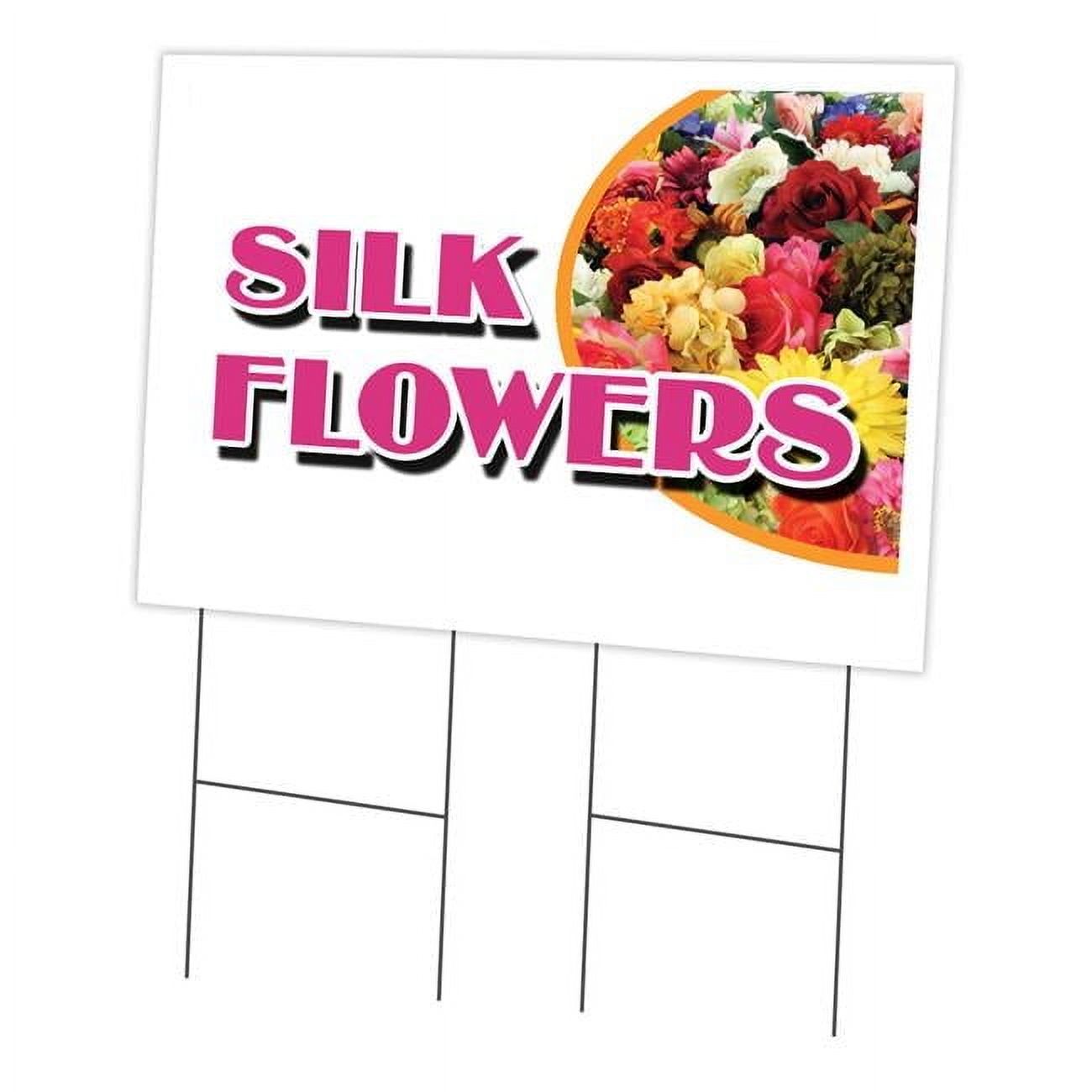 24 x 36 in. Silk Flowers Yard Sign & Stake - Walmart.com