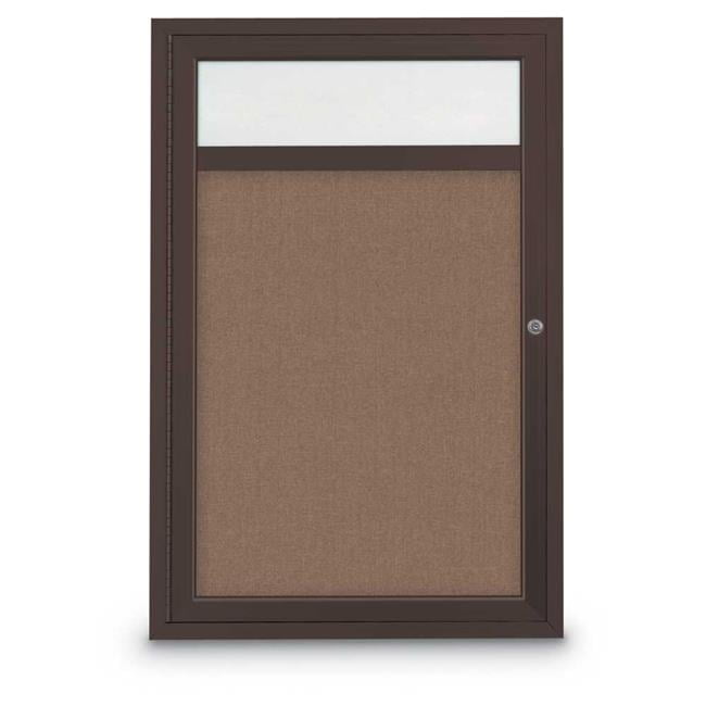 24 x 36 in. Single Door Traditional Indoor Enclosed Corkboard with ...