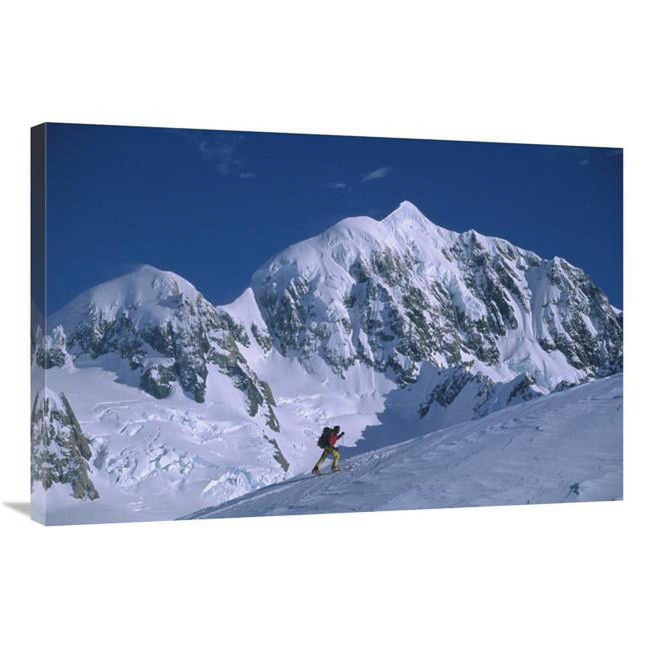 24 x 36 in. Skiier Nearing Von Bulow Peak, Mount Tasman Behind ...