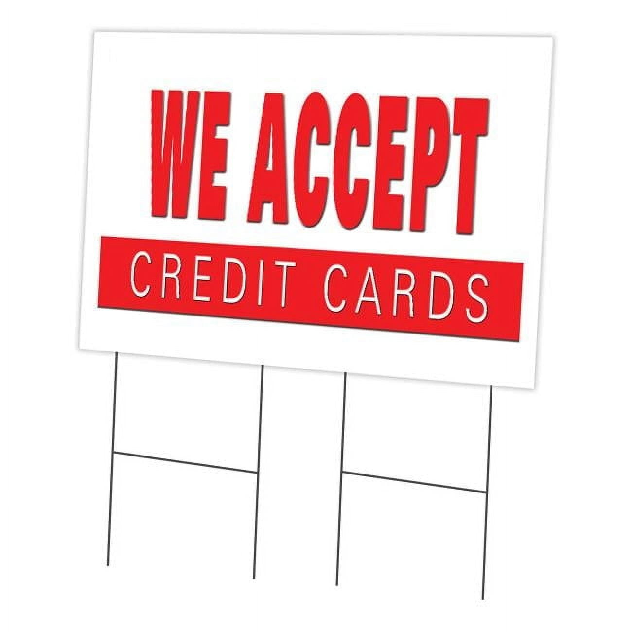 24 x 36 in. We Accept Credit Cards Yard Sign & Stake - Walmart.com