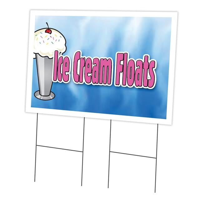 24 x 36 in. Yard Sign & Stake - Ice Cream Floats - Walmart.com