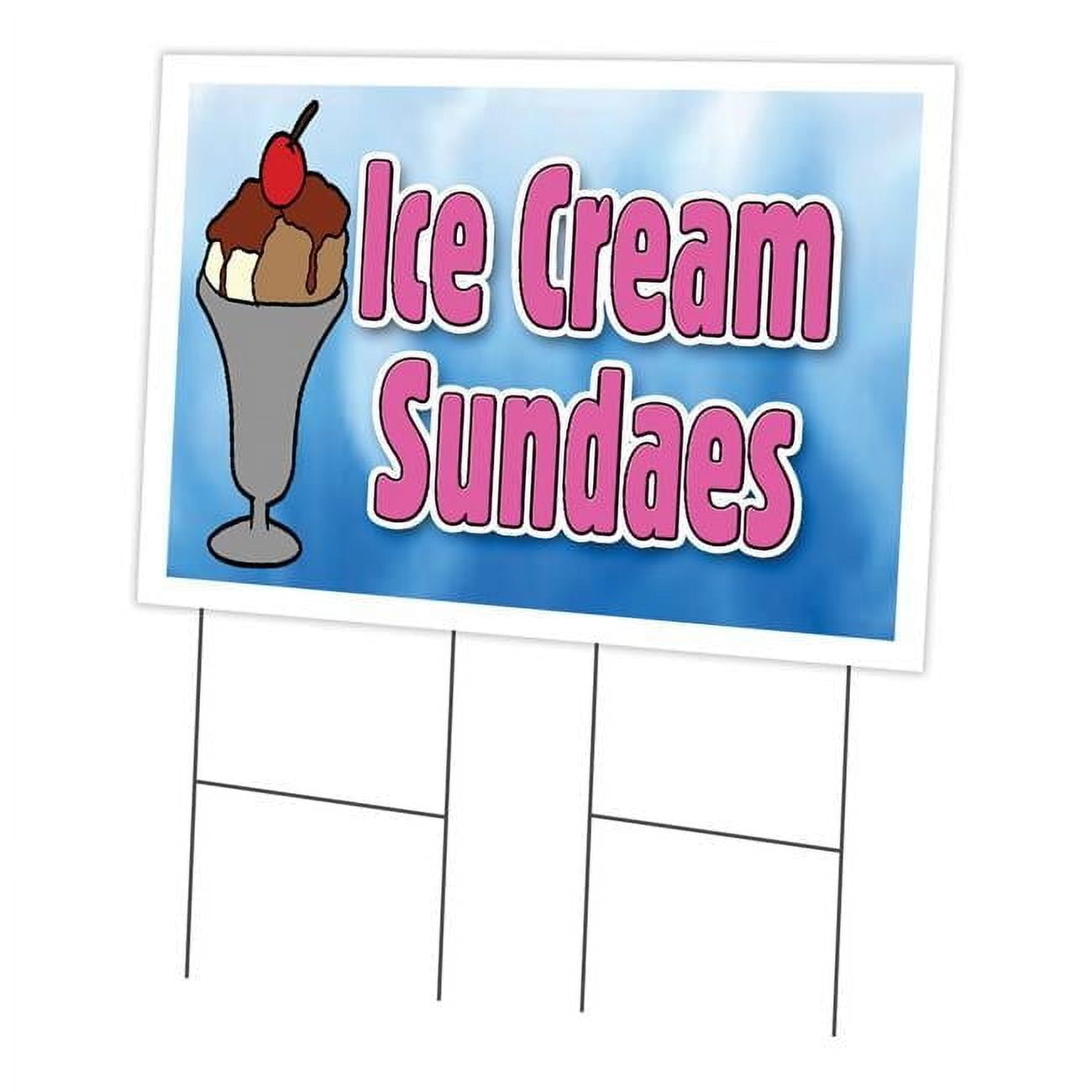 24 x 36 in. Yard Sign & Stake - Ice Cream Sundaes - Walmart.com