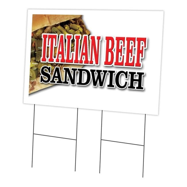 24 x 36 in. Yard Sign & Stake - Italian Beef Sandwich - Walmart.com