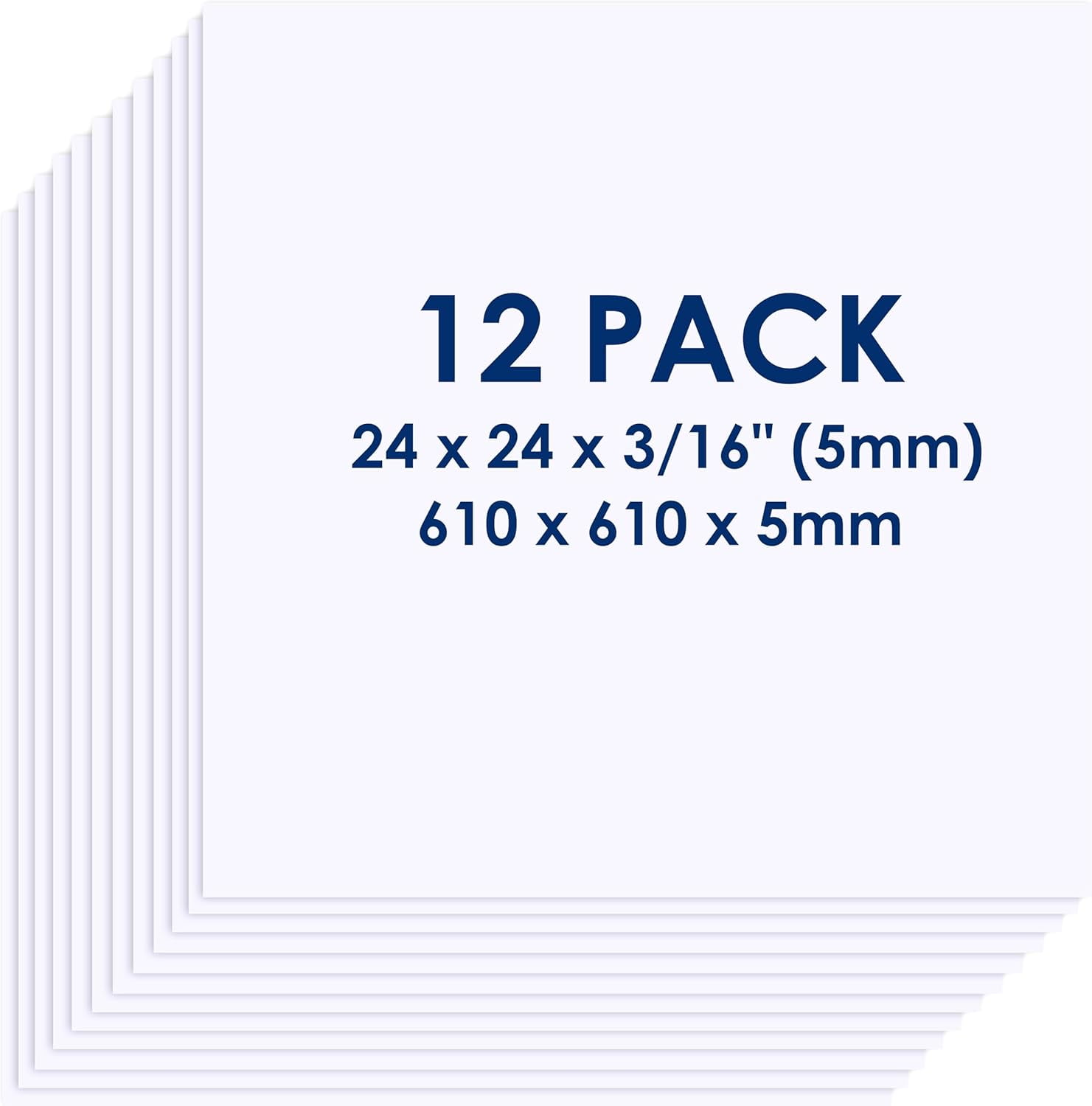 24 x 36 x 3/16" (5mm) - 12 Pack - White Poster Board, Acid Free, Double ...