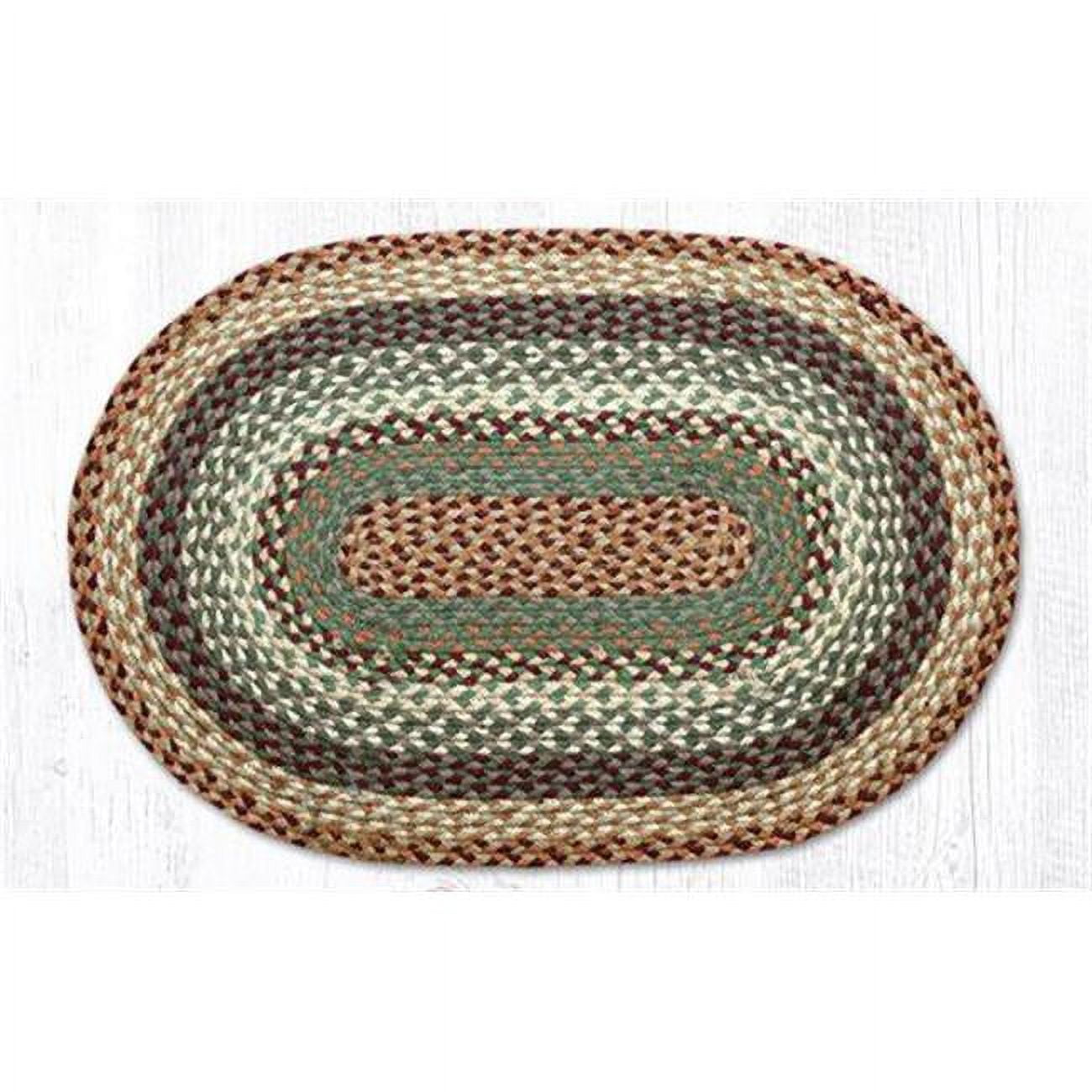 24 x 39 in. Jute Slice Large Rug Slice - Buttermilk & Cranberry ...