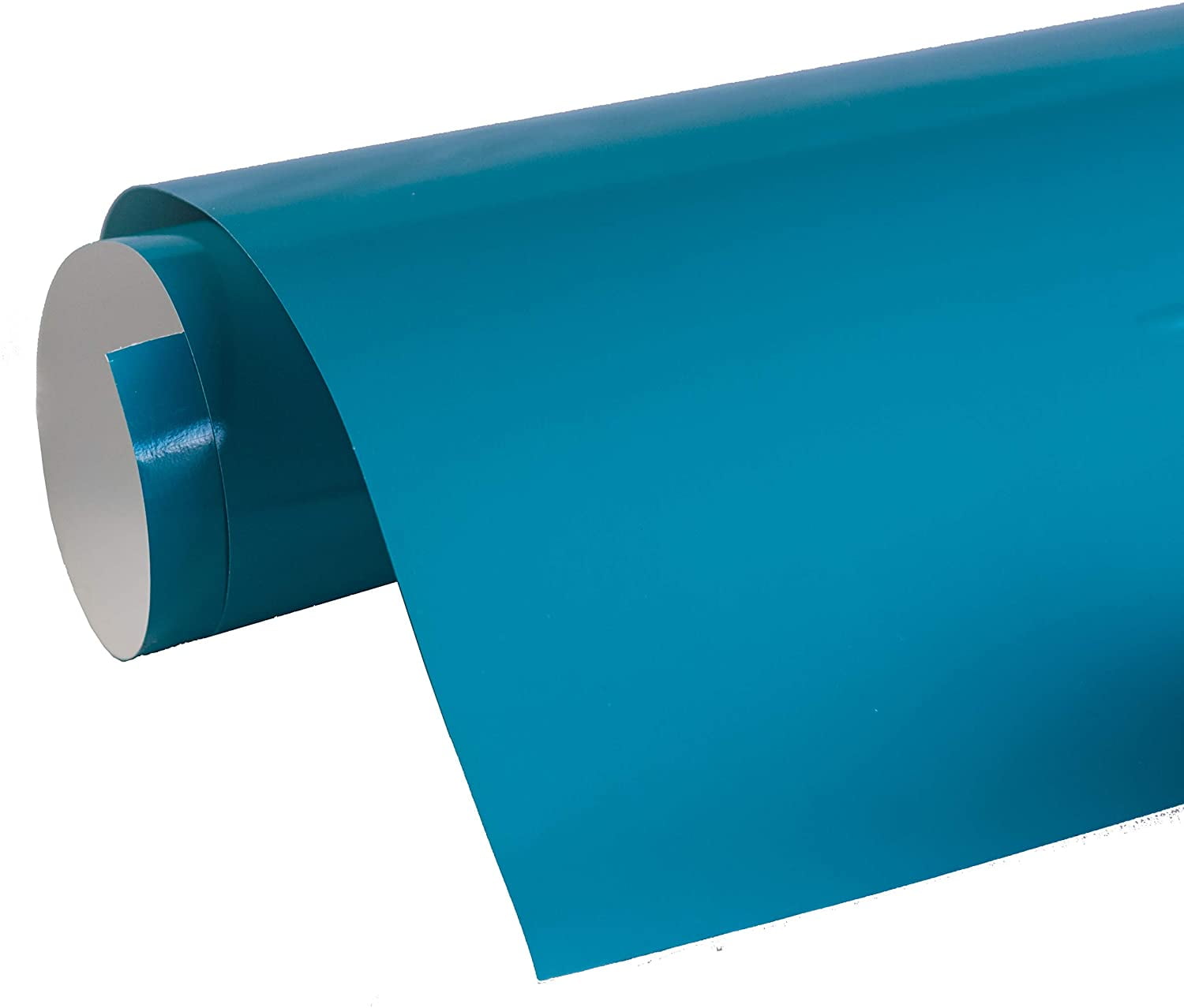 24" x 40 ft Roll of glossy Aqua Repositionable Adhesive-Backed Vinyl ...