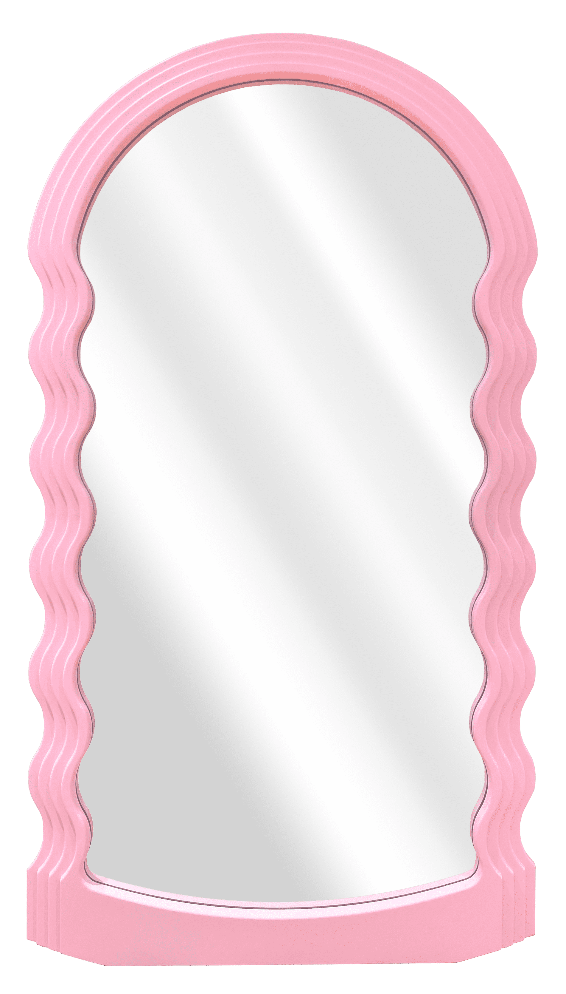 24 x 44" Arched Pink Wavy Wood Frame Mirror - Walmart.com