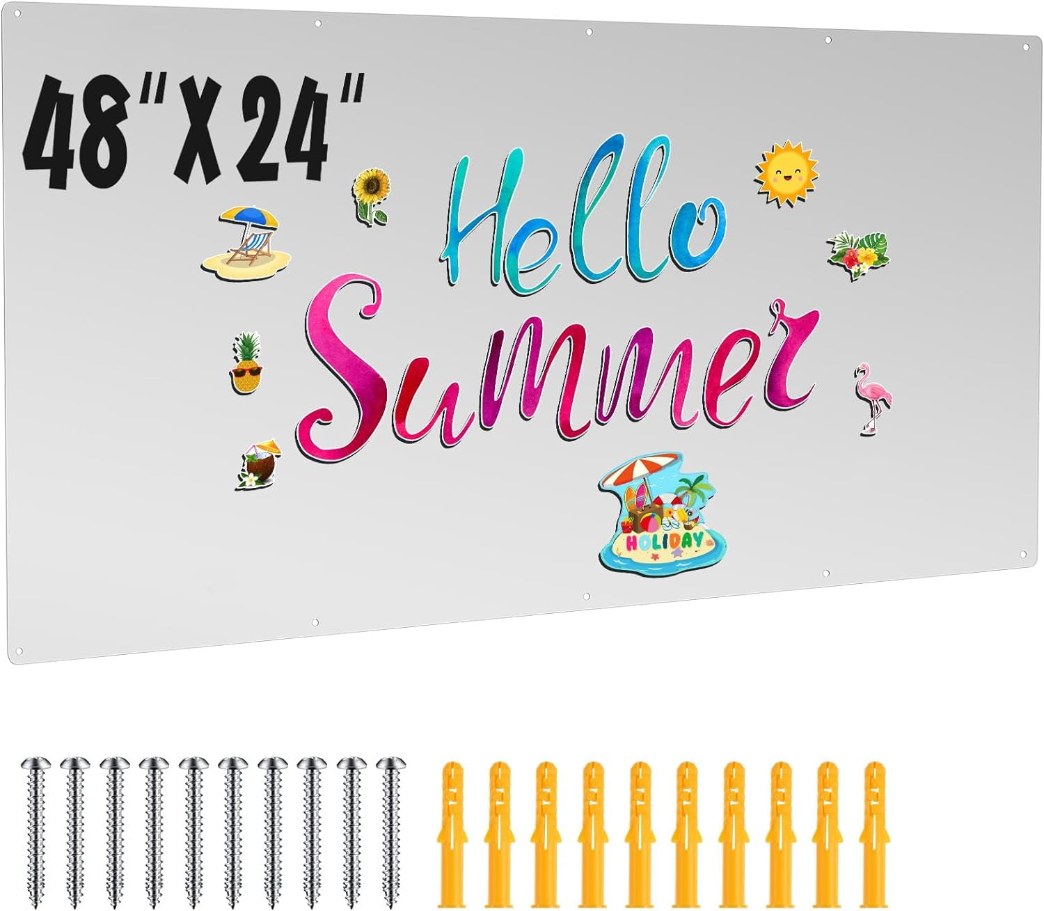 24" x 48" Magnetic Board for Wall for Magnets Wet Erase Magnet Bulletin ...