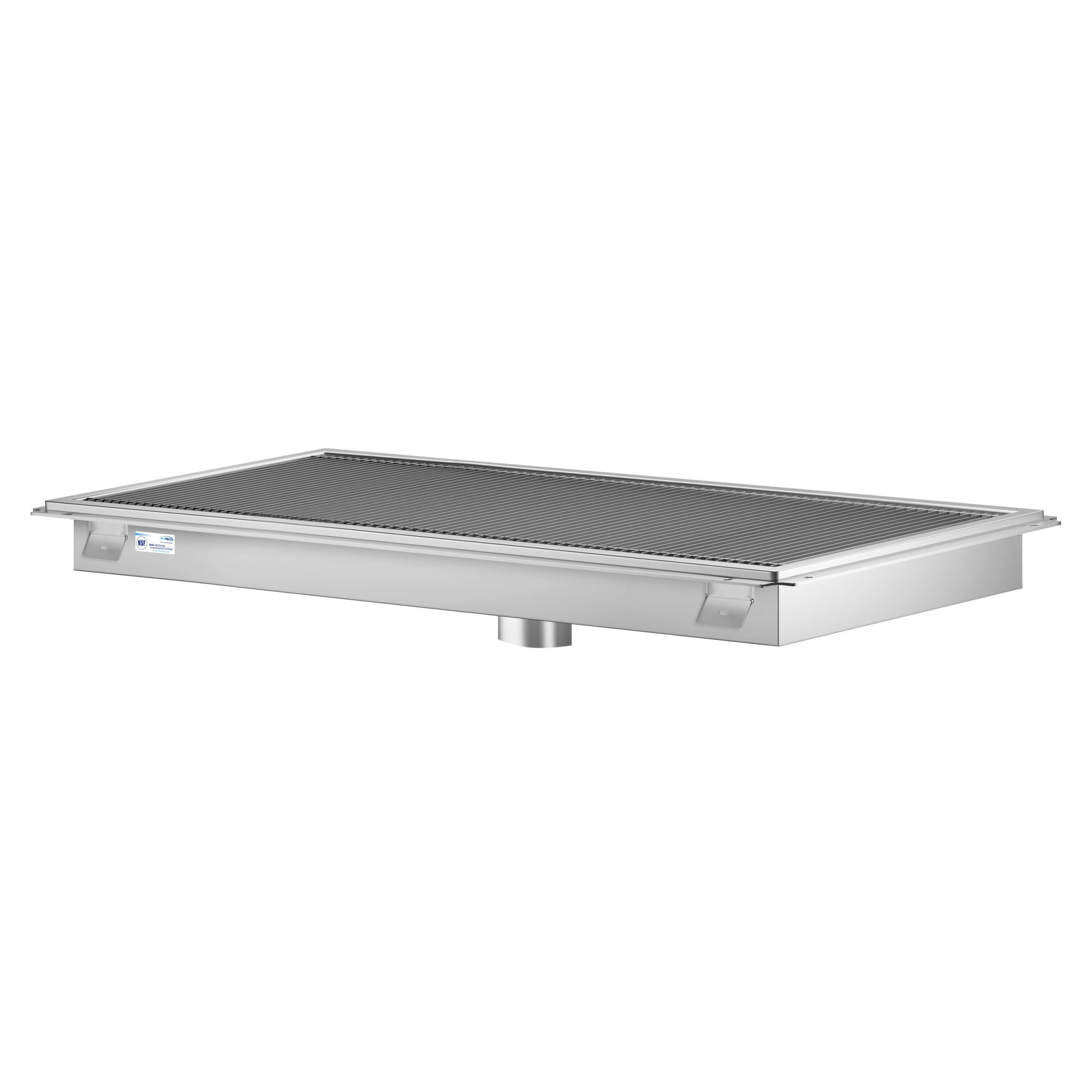 24" x 48" Stainless Steel Floor Trough Drain, 14-Gauge with Subway ...