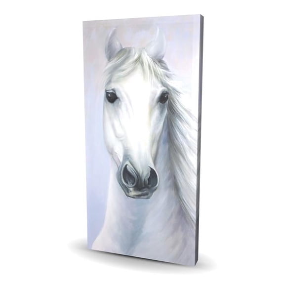 24 x 48 in. Powerful White Horse Canvas - Wildlife Living Room Decor ...