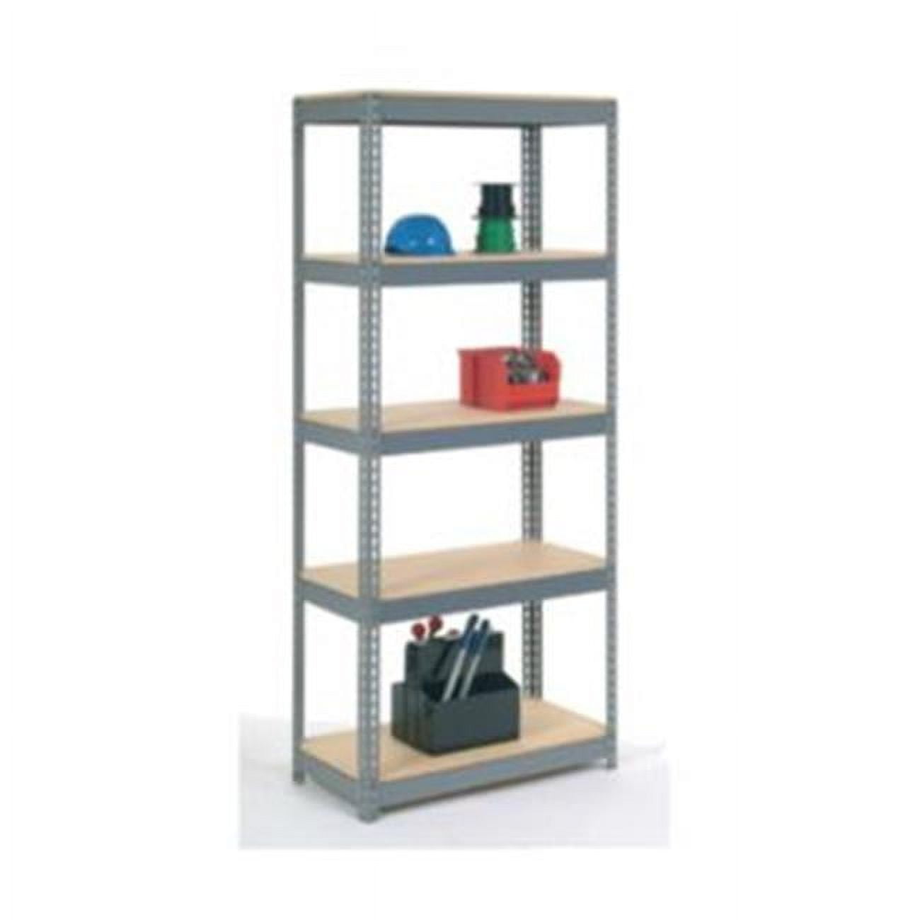 24 x 48 x 84 in. 5 Shelf Wood Deck Rivet Lock Shelving Unit - Gray ...
